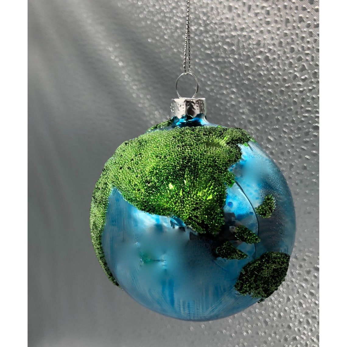 Planet EARTH Globe Christmas Ornament NWT Blue With Glitter - Etsy Canada