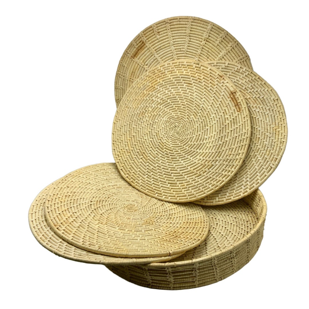 18 Inch Raffia Coil Round Straw Placemats and Case VINTAGE, Set of 6 - Etsy