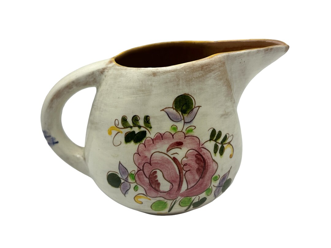 Vintage Stangl Pottery Della Ware El Rosa Rose Pitcher Carafe Made in ...
