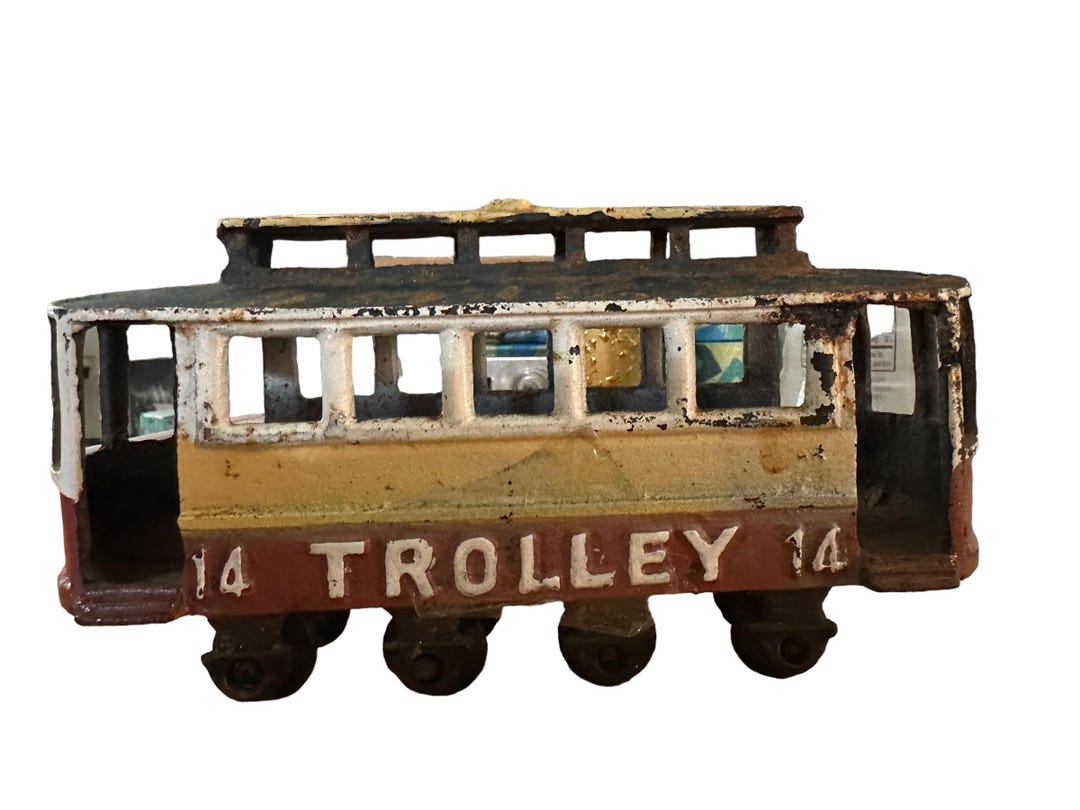 Cast Iron Trolley 14 Passnger Train Collectors Train 7.5x4x3.5 - Etsy