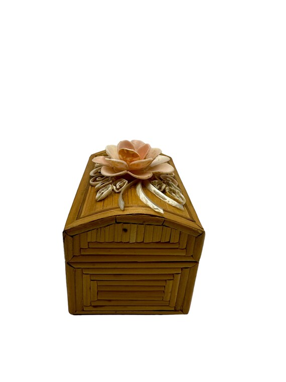 Seashell and Split Bamboo Felt Lined Trinket Treasure… - Gem
