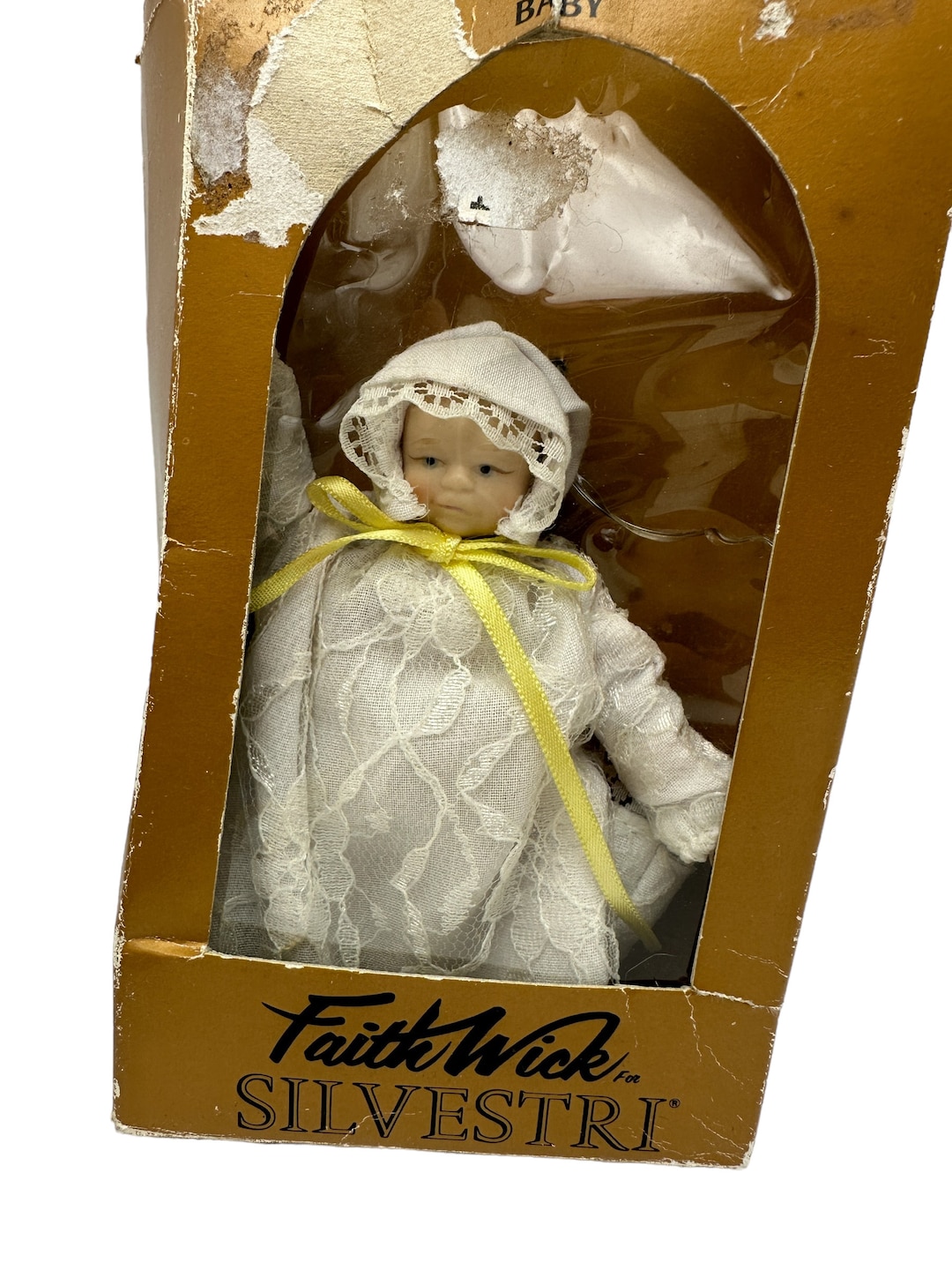 Faith Wick Silvestri Baby Doll, Baptismal Christmas Ornament, Yellow ...