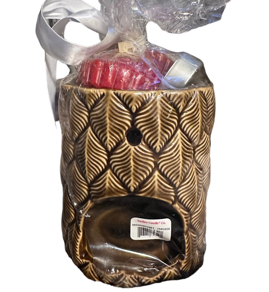 NEW Yankee Candle Ceramic Fall Leaf Wax Warmer Gift Set W/tarts ...
