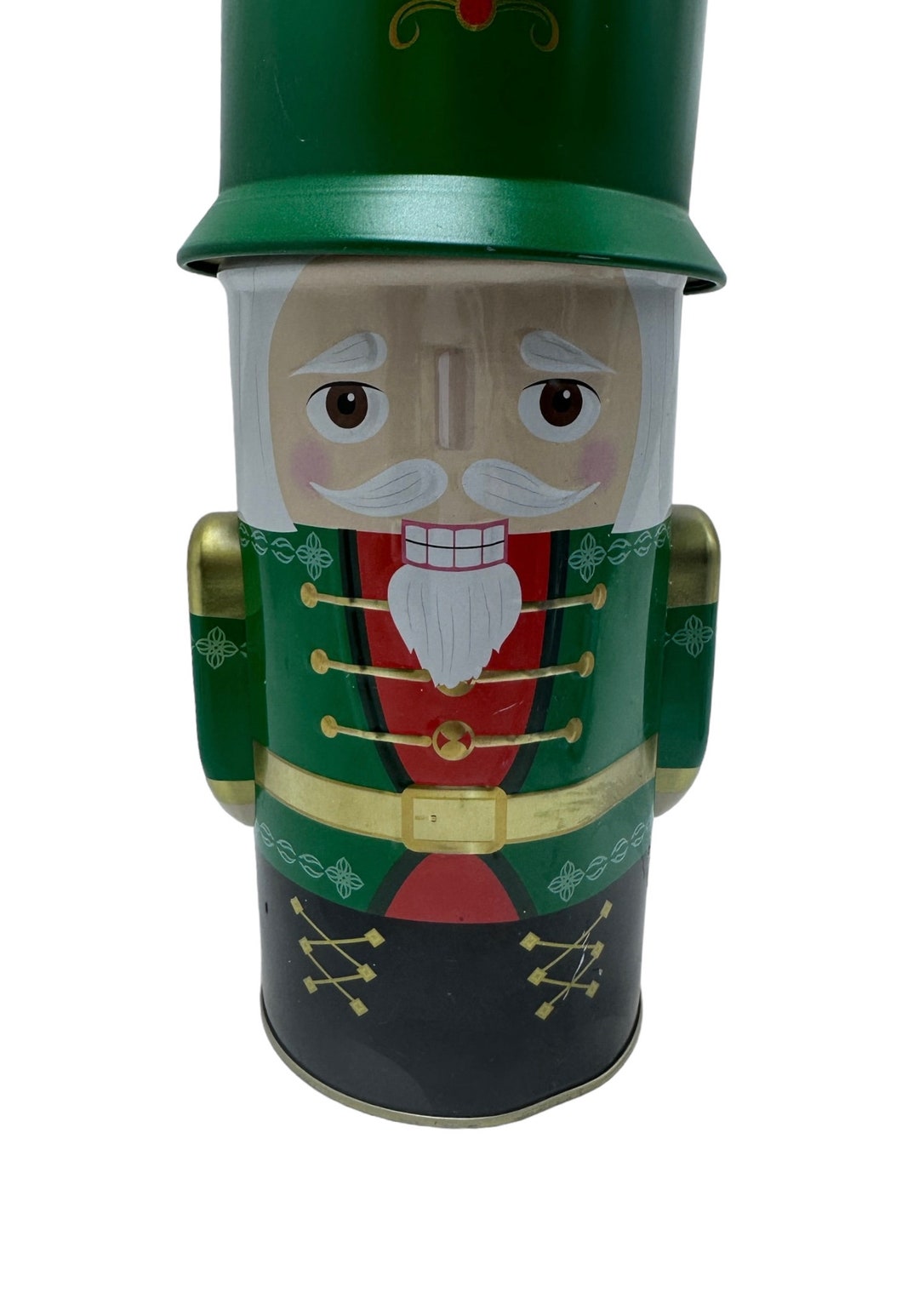 VTG Nutcracker Tin, Green, Christmas Canister, 8 Inch - Etsy