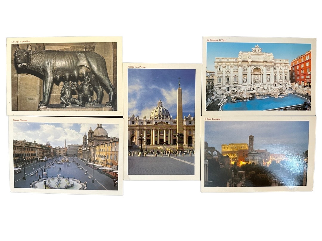 Vintage Italian Postcards, Rome, Set of 5 - Etsy