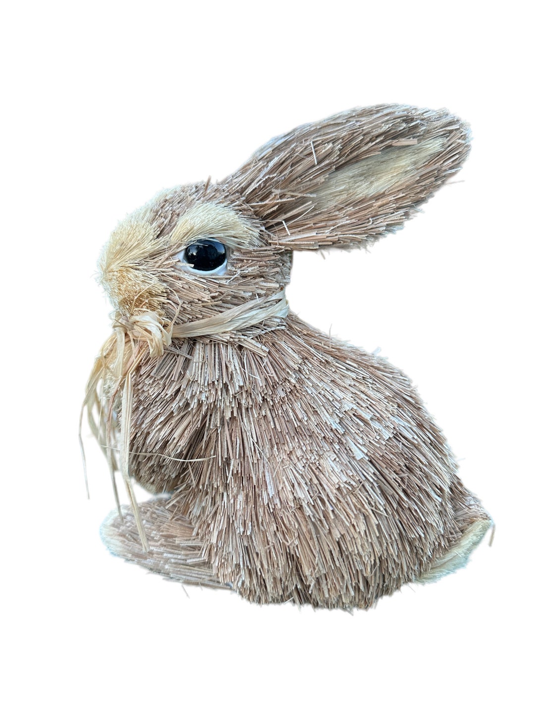 Rabbit Bottle Brush Straw Rabbit Sitting Bunny Sisal Easter - Etsy