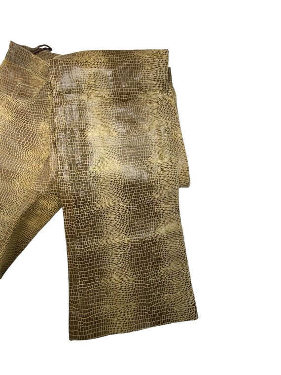 Snake Skin Leather Pants, Denim Cut, pocket, fully li… - Gem