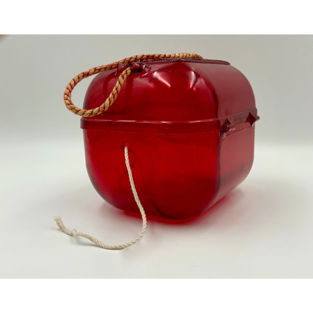 Red Lucite Acrylic Plastic Box Purse, Kitty's, Catsyarn Caddy Purse ...