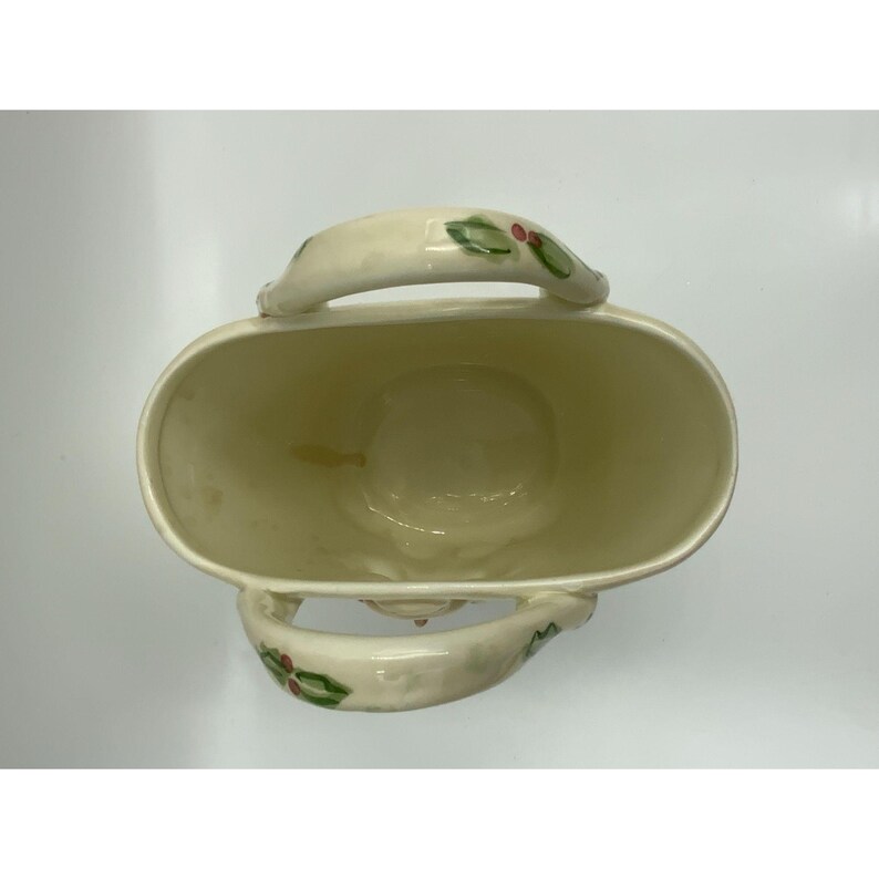 NANTUCKET Snowman Ceramic Holly Christmas Basket or Vase - Etsy