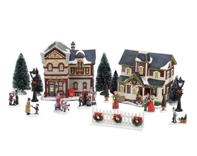 Holiday Time Holiday Time 21-piece Hand Painted Christmas Village Set ...