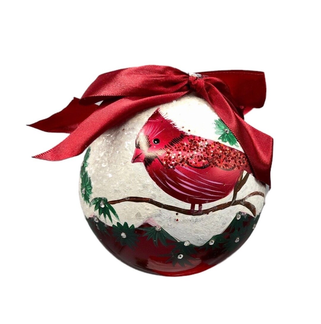 Victoria Wieck CARDINAL Christmas Ball Ornament Swarovski Elements NEW ...