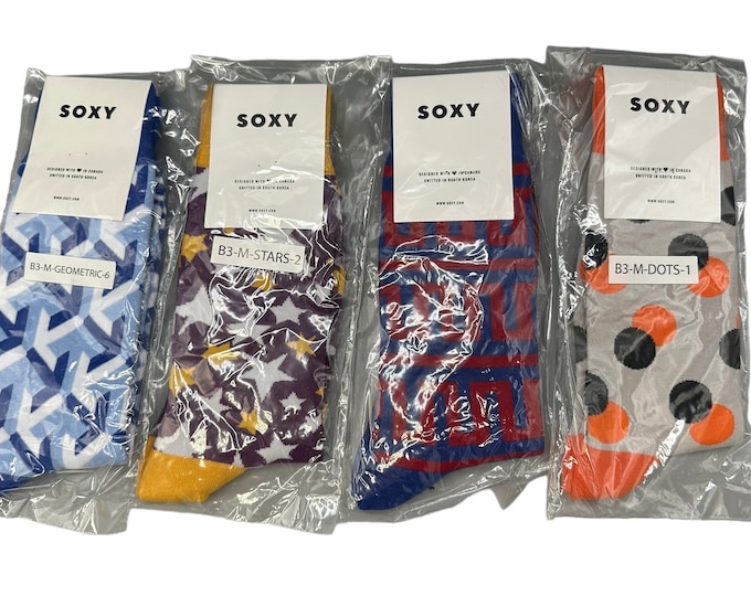 4 Pair Soxy Socks, Wild Bright Patterns, 4-12, Grecian Key, Stars, Polka Dot, Arrows, New - Etsy