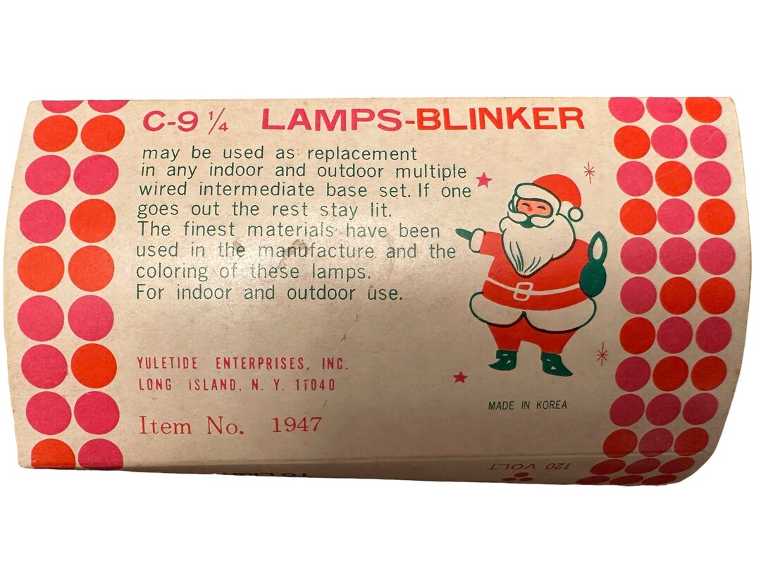 Box of 4 Orange Blinker Bulbs Vintage Yuletide Korea, C-9-1/4 Christmas ...