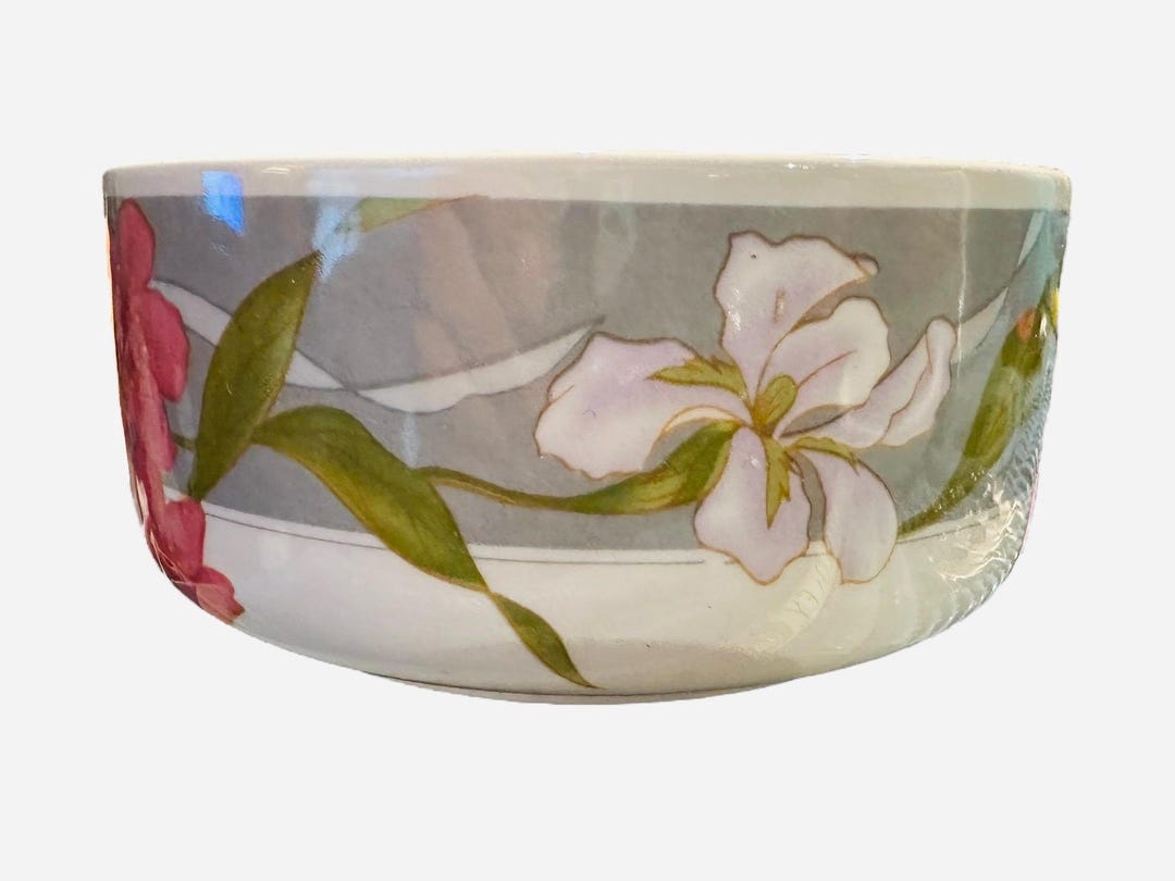 Hankook Korea Ceramic Bowl Floral Design 4.75x2” Vintage - Etsy