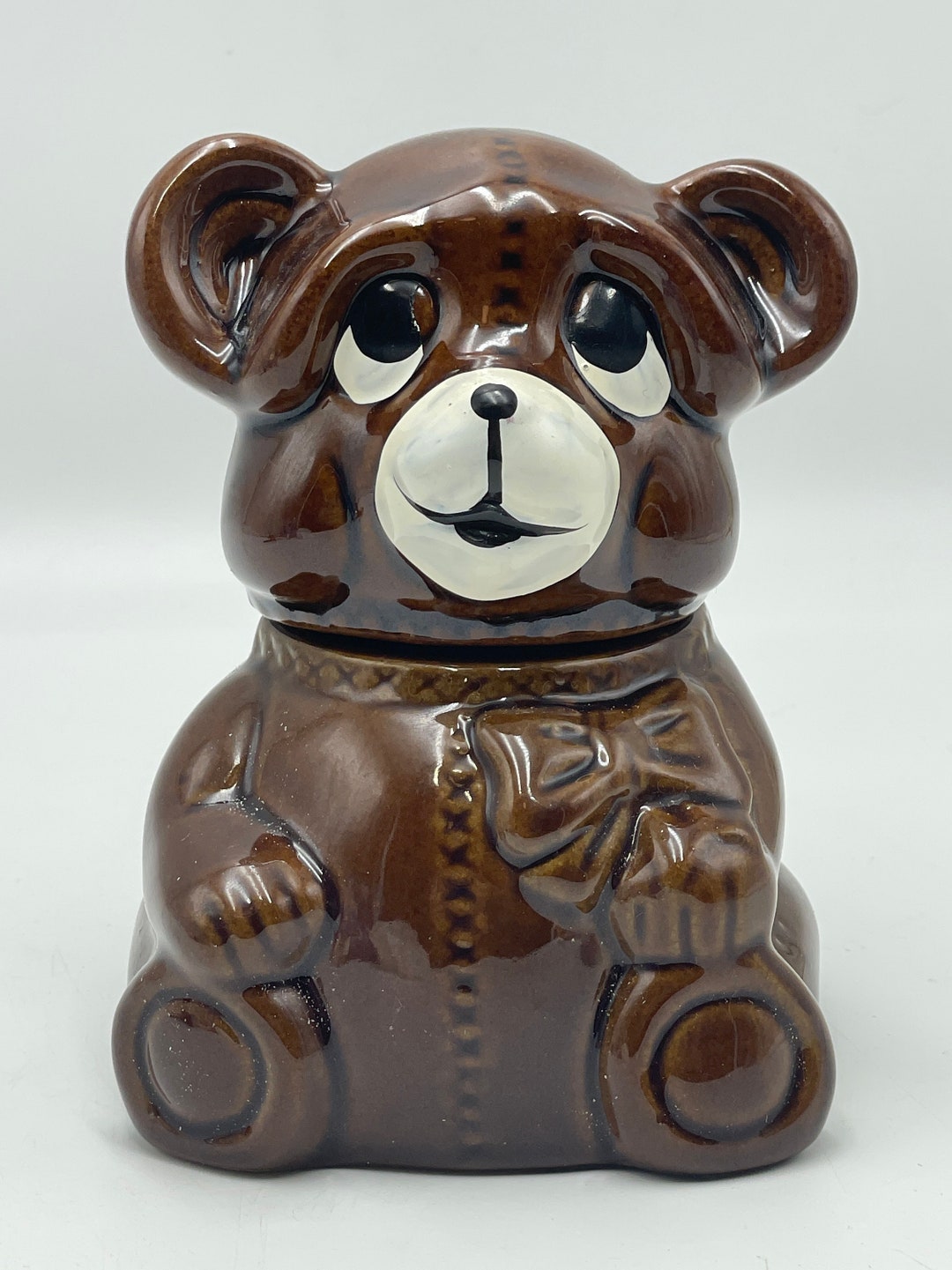 Vintage 1982 Teddy Bear Honey Dipper Pot Jar Houston Foods - Etsy