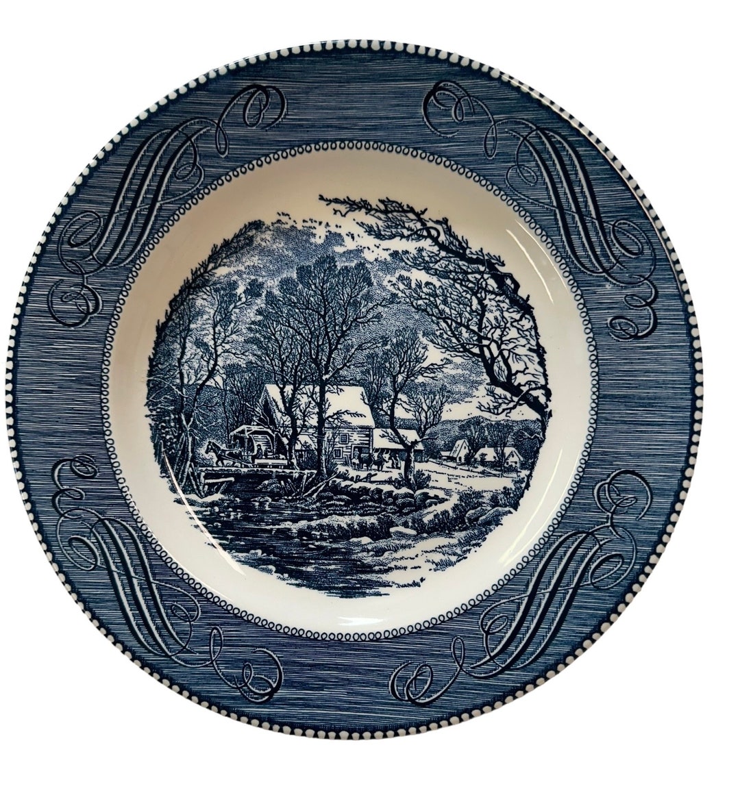 Royal China Currier Ives Dinner Plates 10 1/2" Set 2 Excellent - Etsy