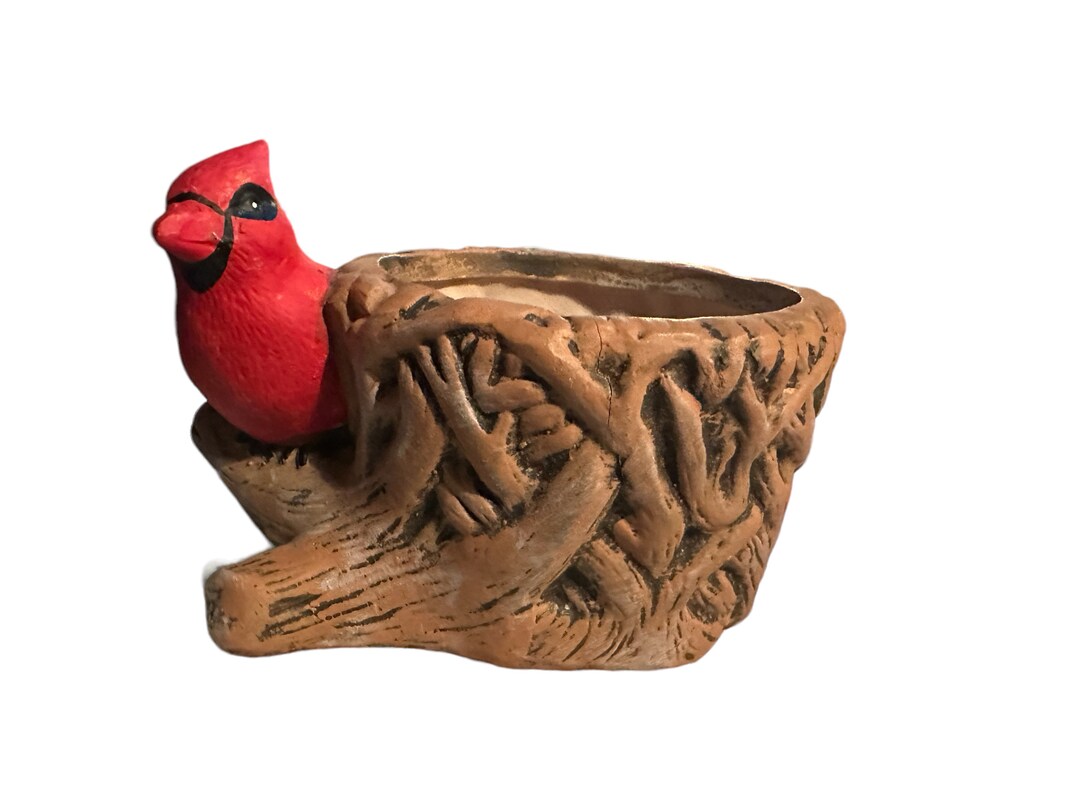 Cardinal Planter Ceramic Hand Painted READ - Etsy
