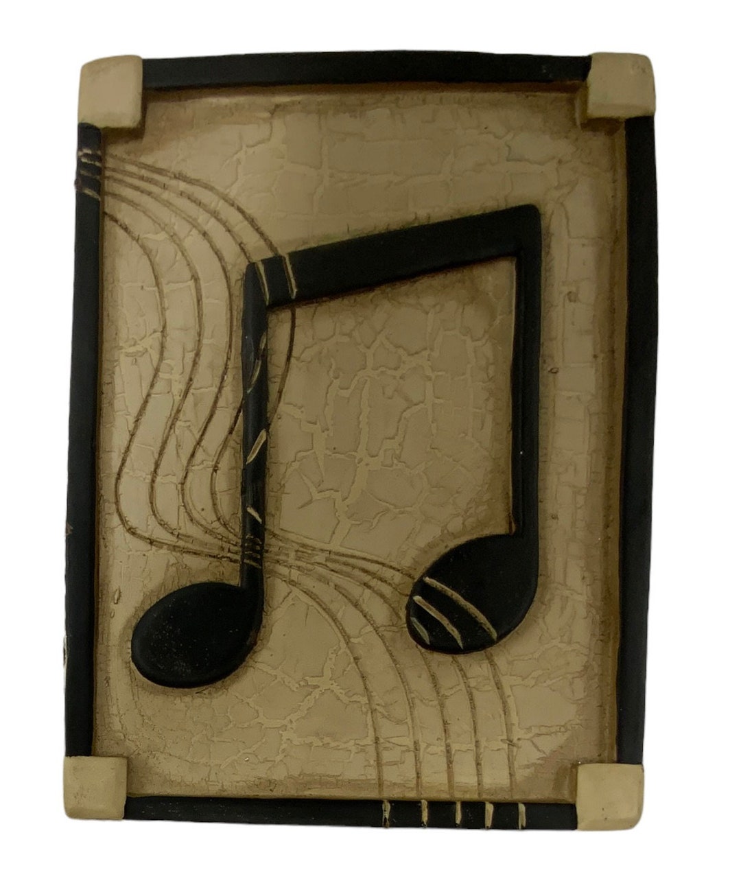 Ceramic Art Deco 1930s Plaster Plaque Music Quarter Notes, Beige and ...