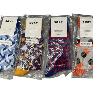 4 Pair Soxy Socks, Wild Bright Patterns, 4-12, Grecian Key, Stars, Polka Dot, Arrows, New - Etsy