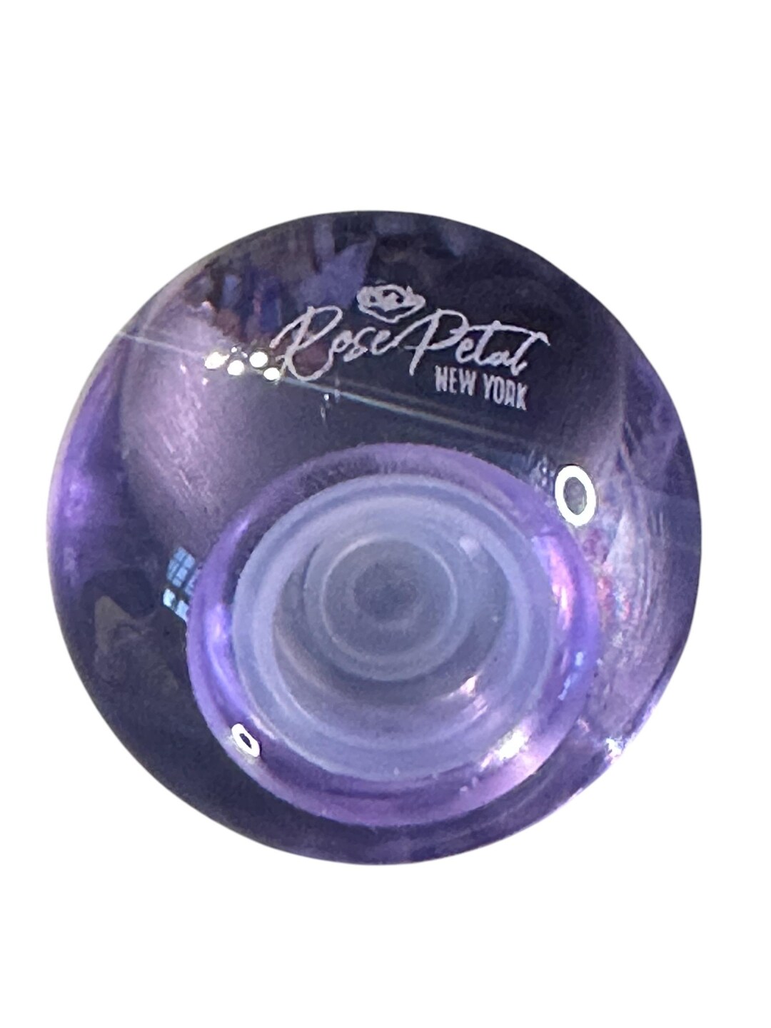 Rosepetal PURPLE Crystal Salt Shaker, One Solid Glass Signed, Rubber ...