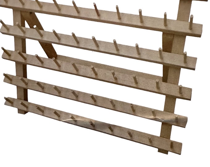 New 60-spools Wooden Thread Holder Sewing and Embroidery Thread Rack ...