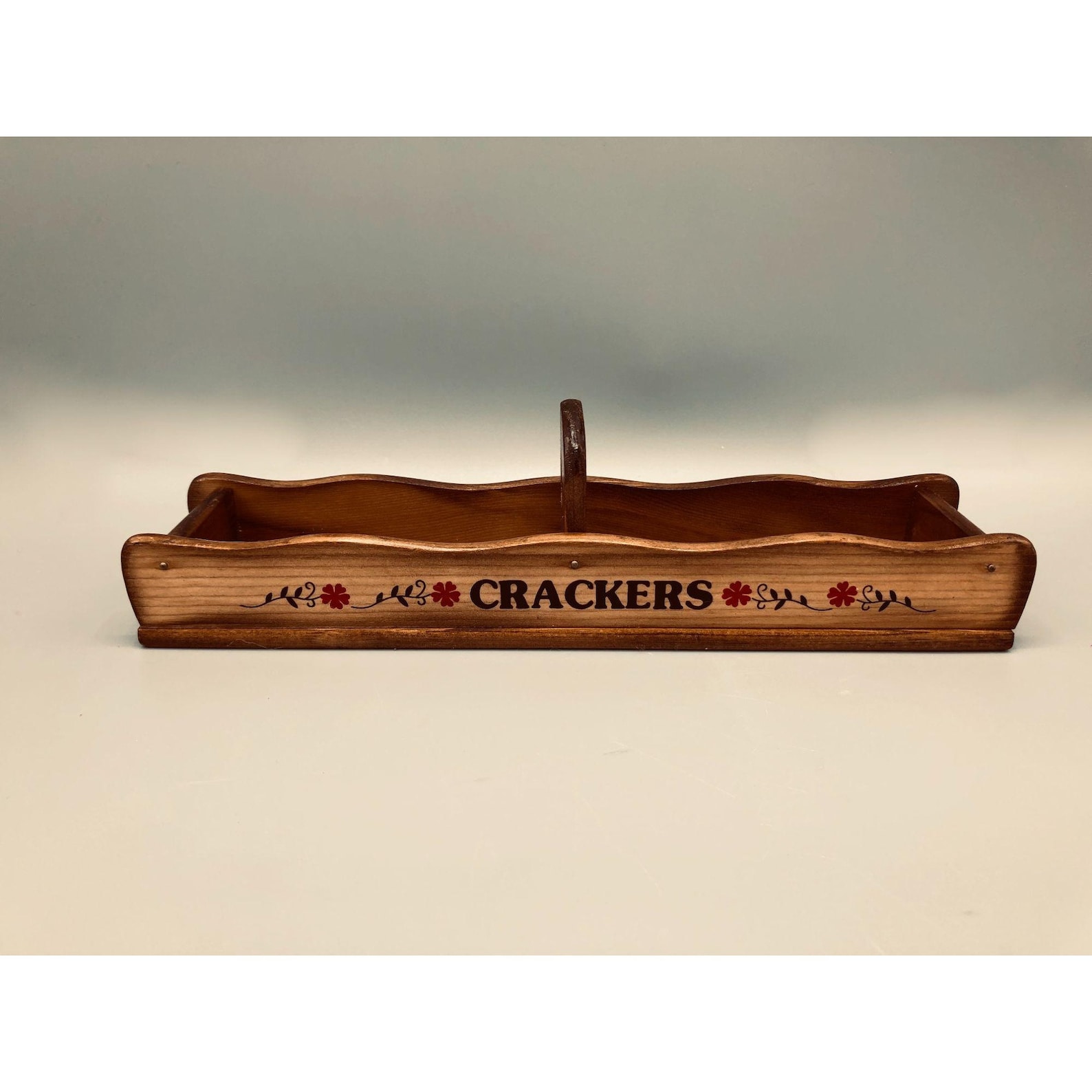 Vintage Wooden Cracker Server Holder Tea Bags Cookie Tray | Etsy