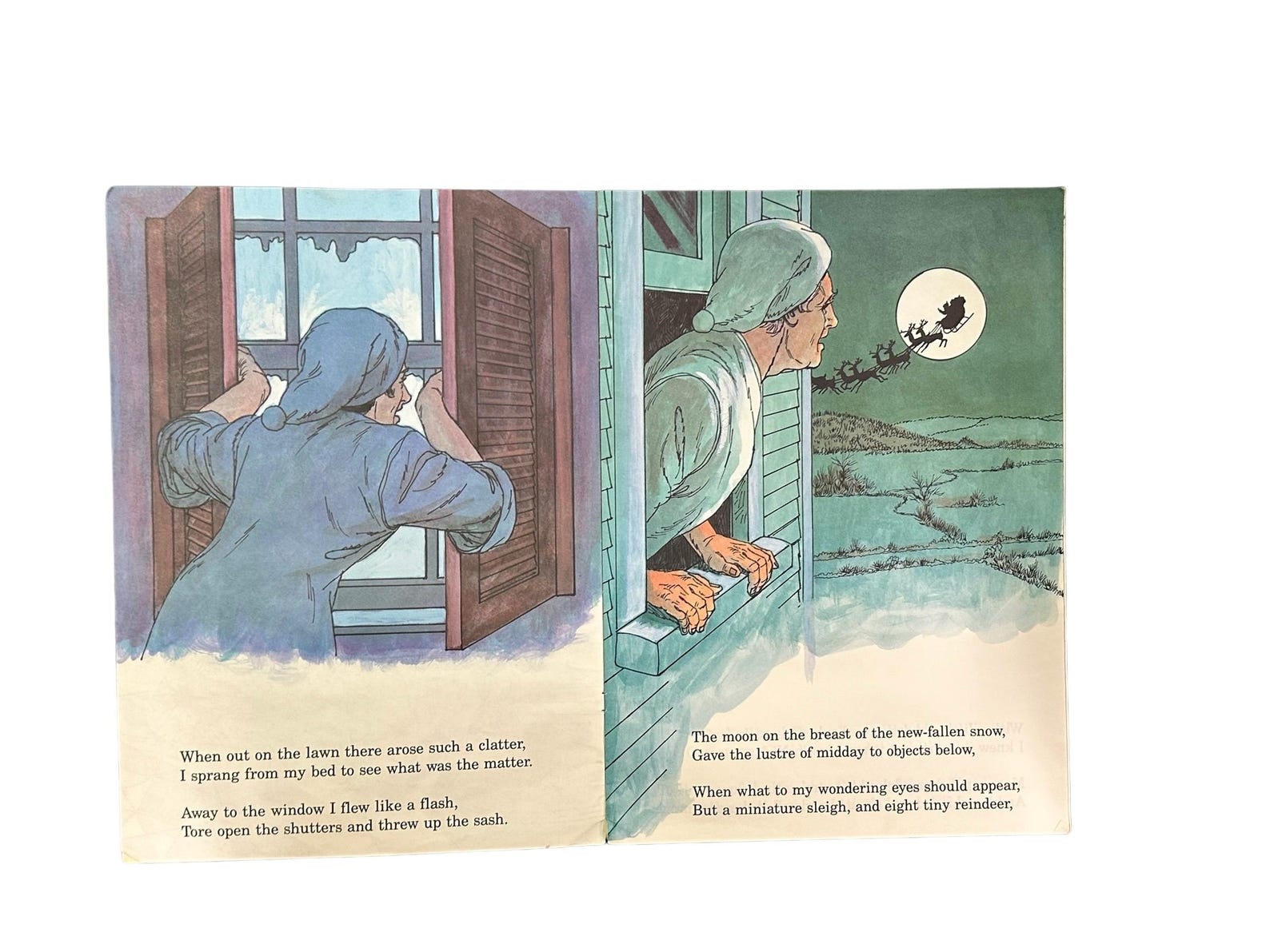 1988 the Night Before Christmas Large Picture Book Classroom Songbook ...