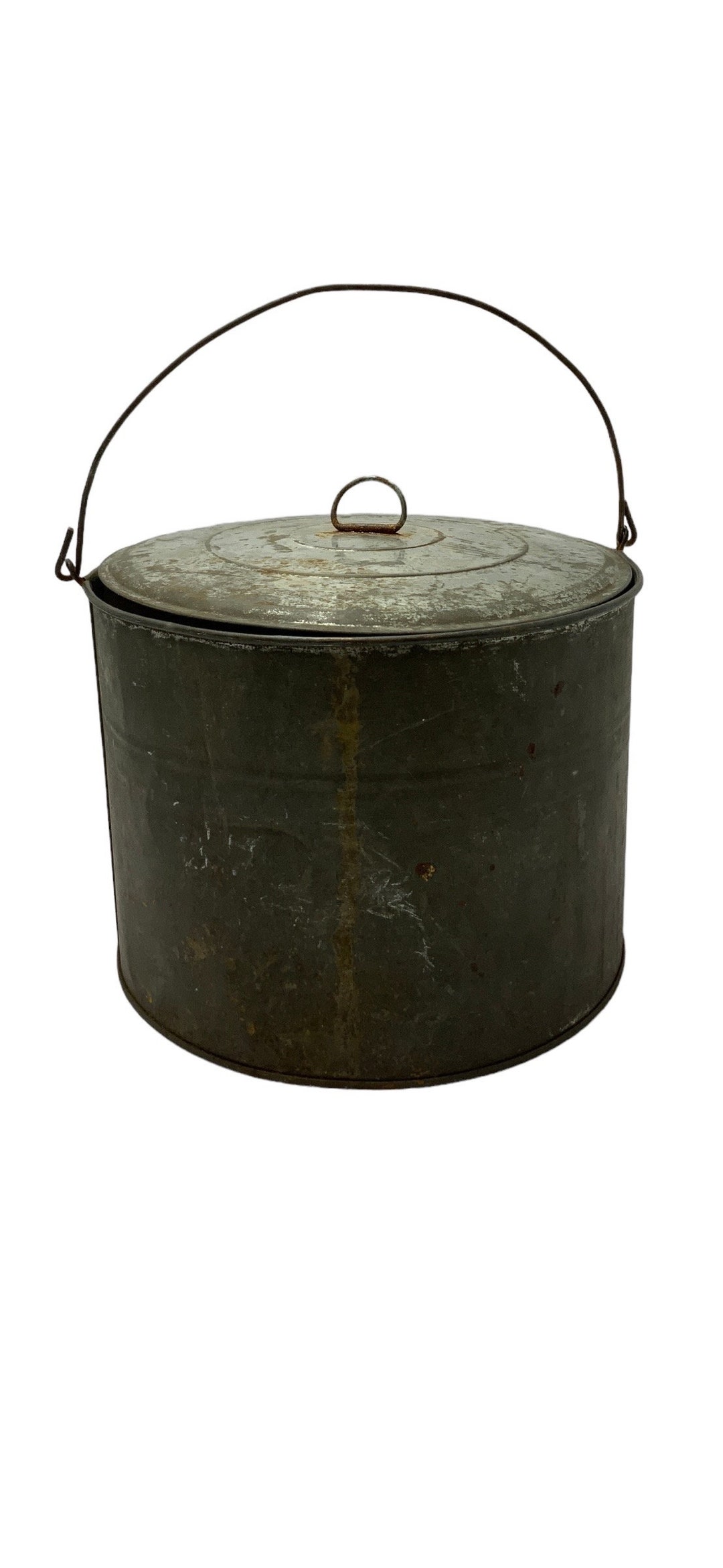 Antique Tin Lunch Pail / Berry Bucket With Lid - Etsy
