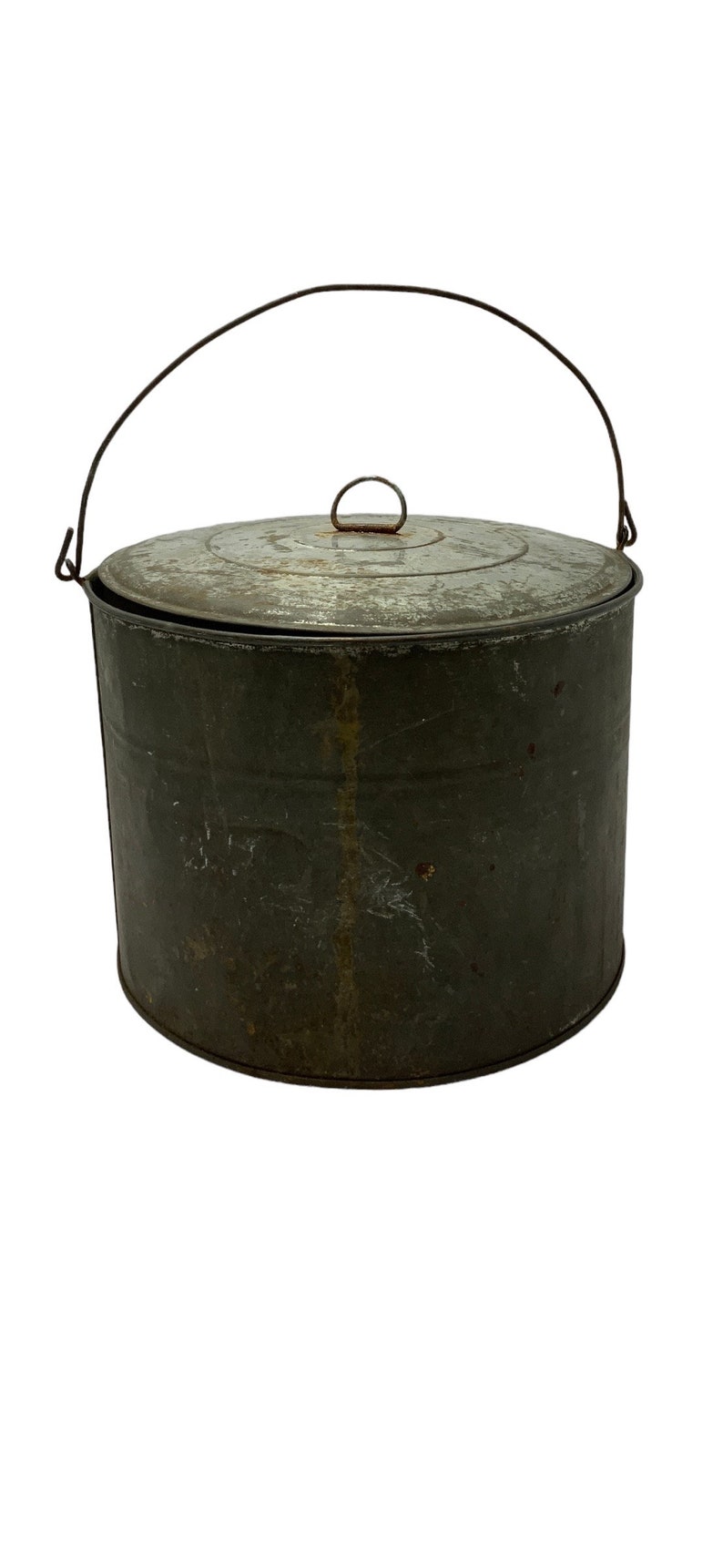 Antique Tin Lunch Pail / Berry Bucket With Lid - Etsy