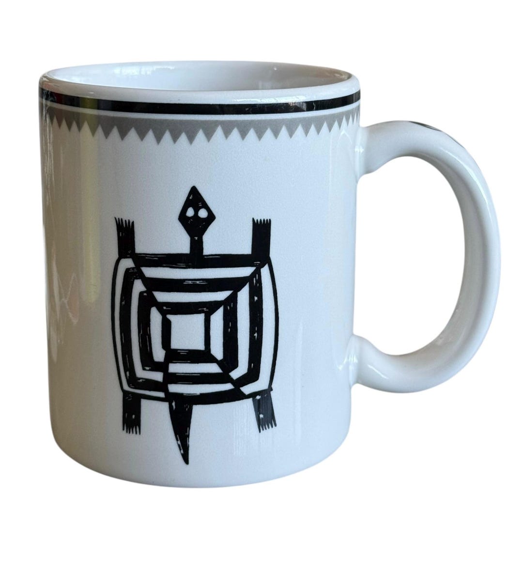 Mimbreño Indian Turtle Mug, NOS, 4x4.75", Black, White - Etsy