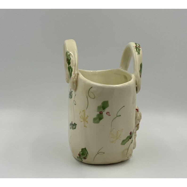 NANTUCKET Snowman Ceramic Holly Christmas Basket or Vase - Etsy