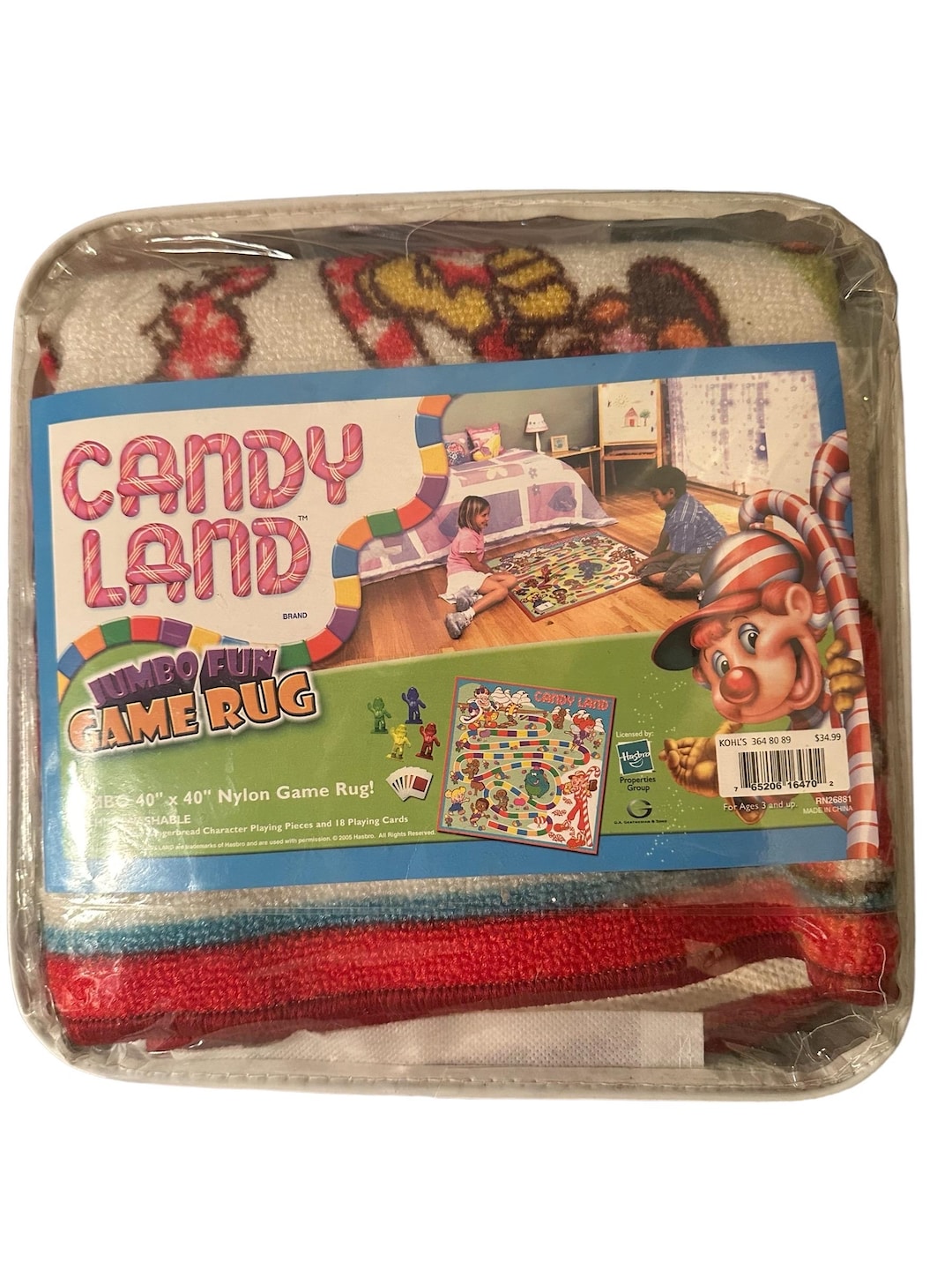 Candy Land Jumbo Fun Game Rug 40” X 40” Complete Kid Game Room Decor ...