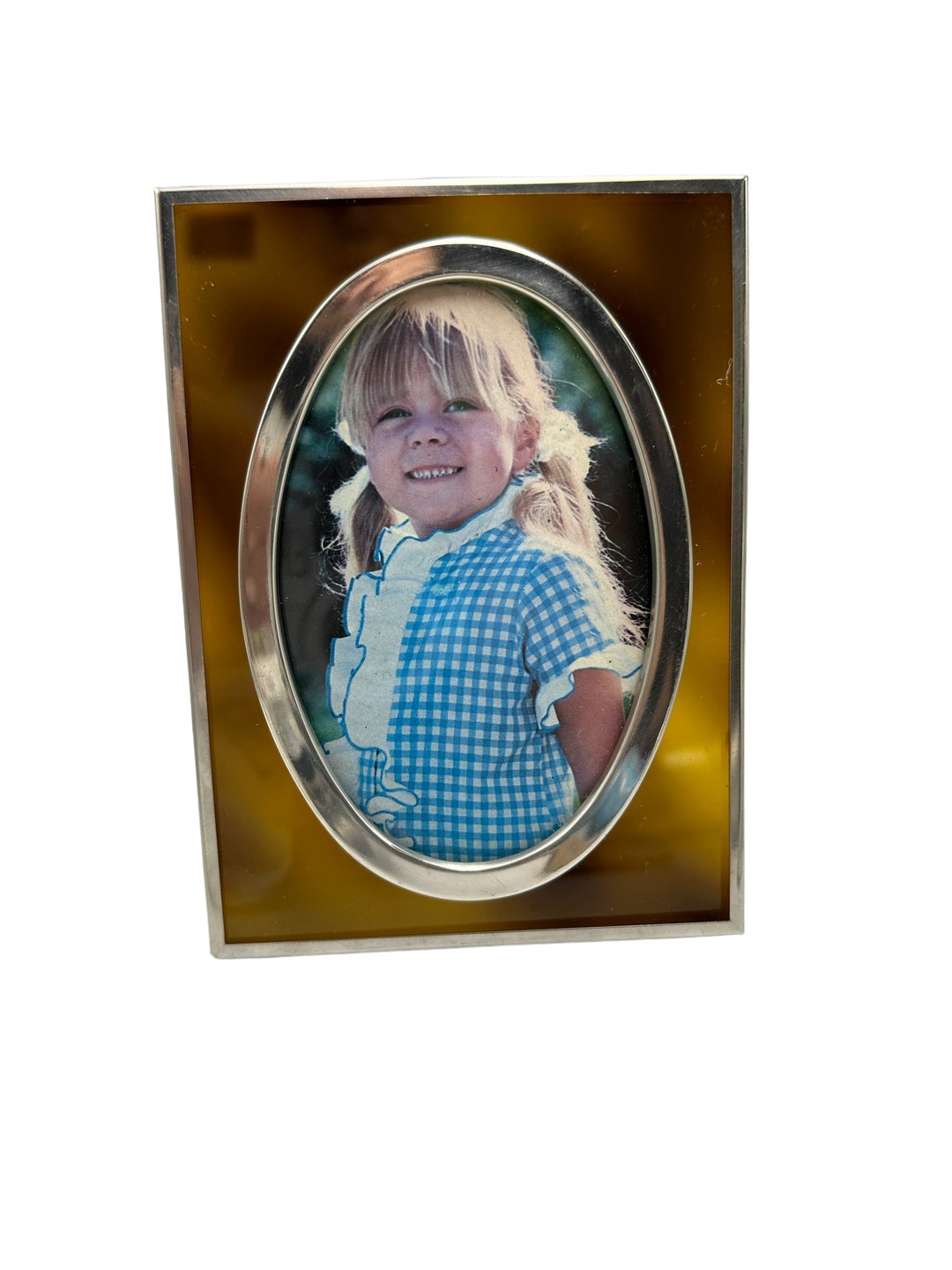 Vintage Faux Tortoise Shell Lucite. Photo Frame, Crosscut Horn 4x6 New Old Stock With Stand ...