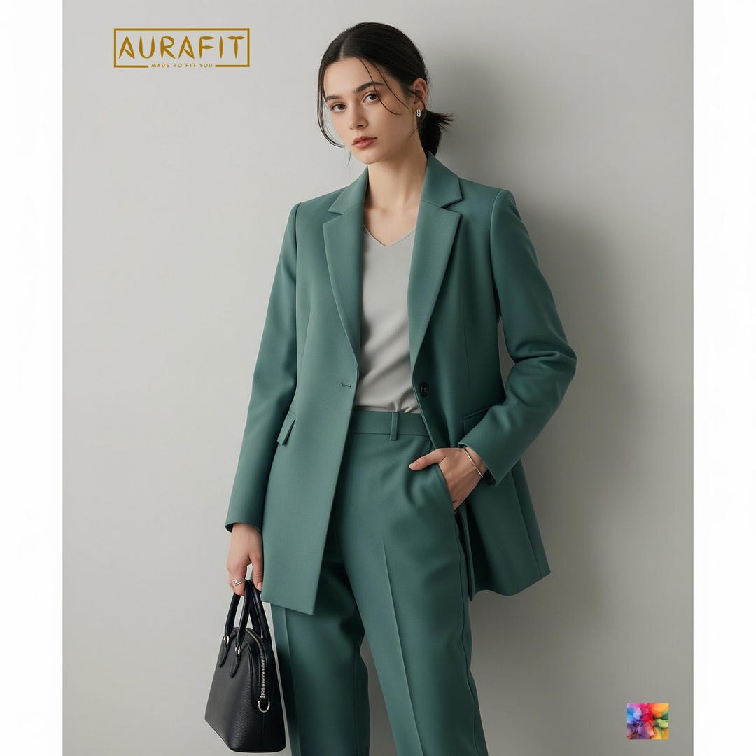 Custom Jade Green Suit: Women's Tailored 2-piece Set - Etsy