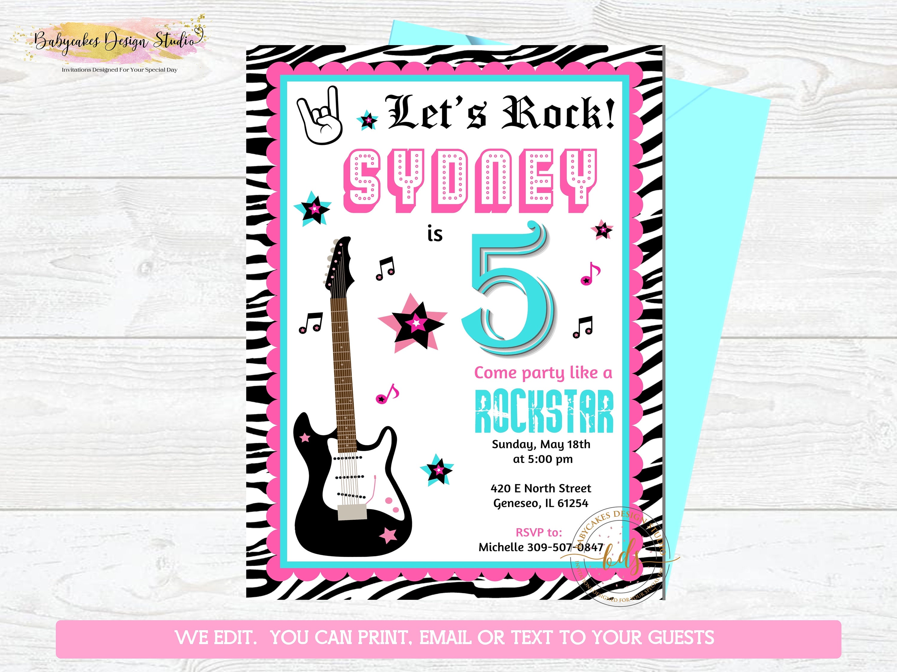 Rockstar Birthday Invitation