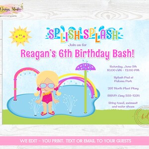 Splash Pad Party Invitation Invite Splash Park Water Park - Etsy