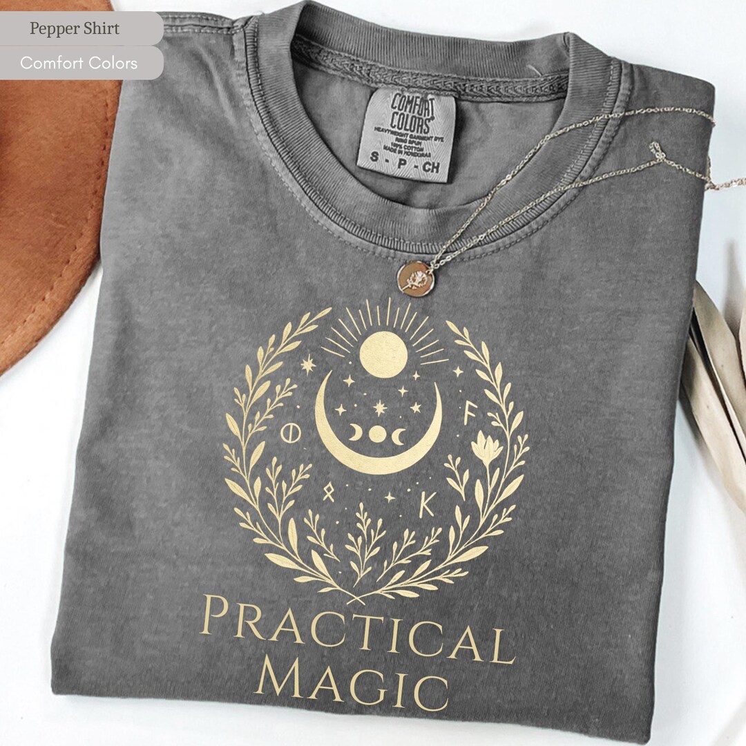 Practical Magic Shirt, Celestial Witchy Comfort Colors Tee, Mystic Moon ...