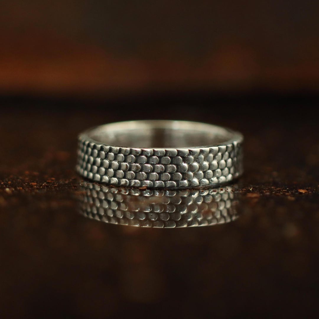 Dragon Scale Sterling Silver Ring: Fantasy Band Jewelry Gift - Etsy
