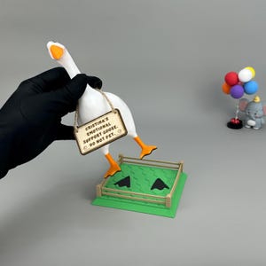Emotional Support Goose Desk Buddy | Magnetic Goose With Custom Wooden ...