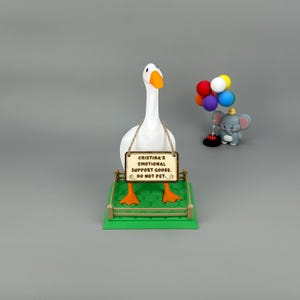 Emotional Support Goose Desk Buddy | Magnetic Goose With Custom Wooden ...