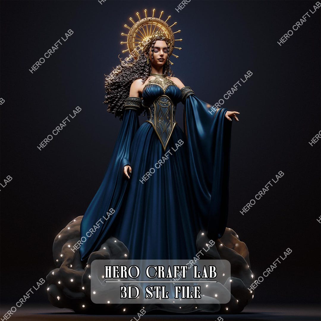 Celestial Goddess STL File | Divine Queen 3D Printable Model | High ...
