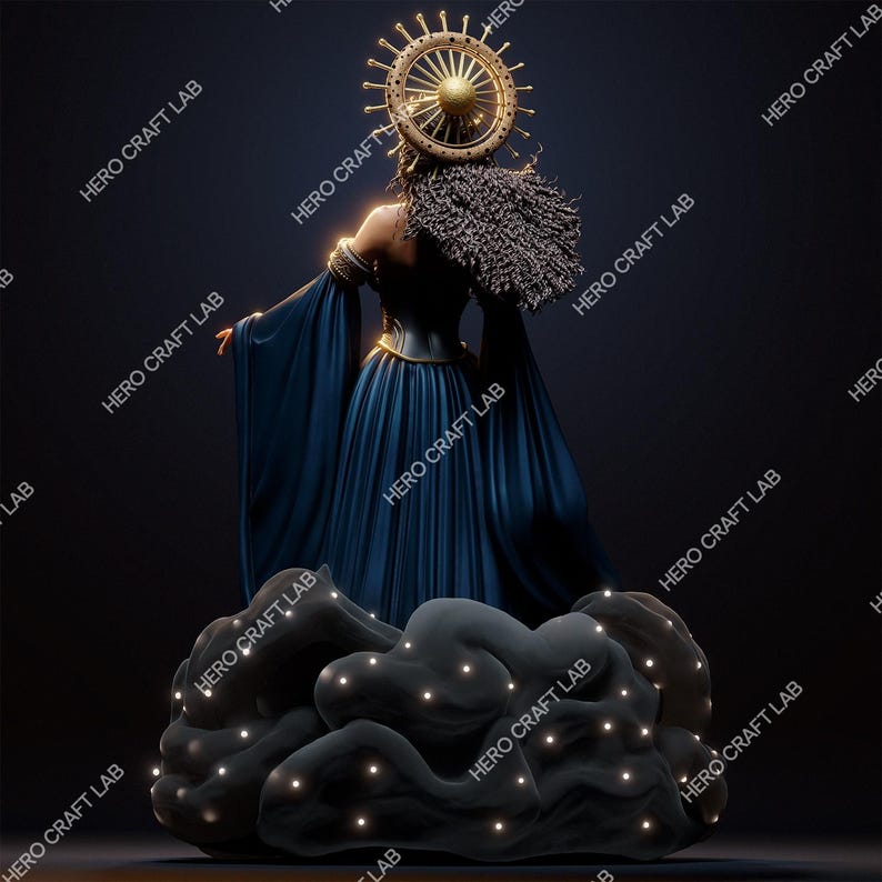 Celestial Goddess STL File | Divine Queen 3D Printable Model | High ...