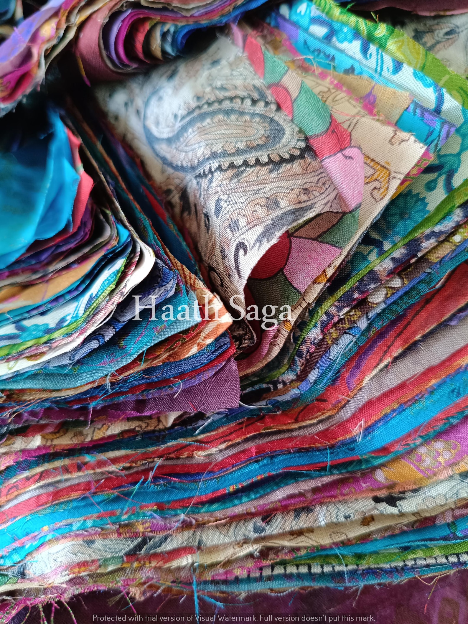 Pure Silk Fabric Scrap Bundle, Indian Sari, Quilting Squares - Etsy