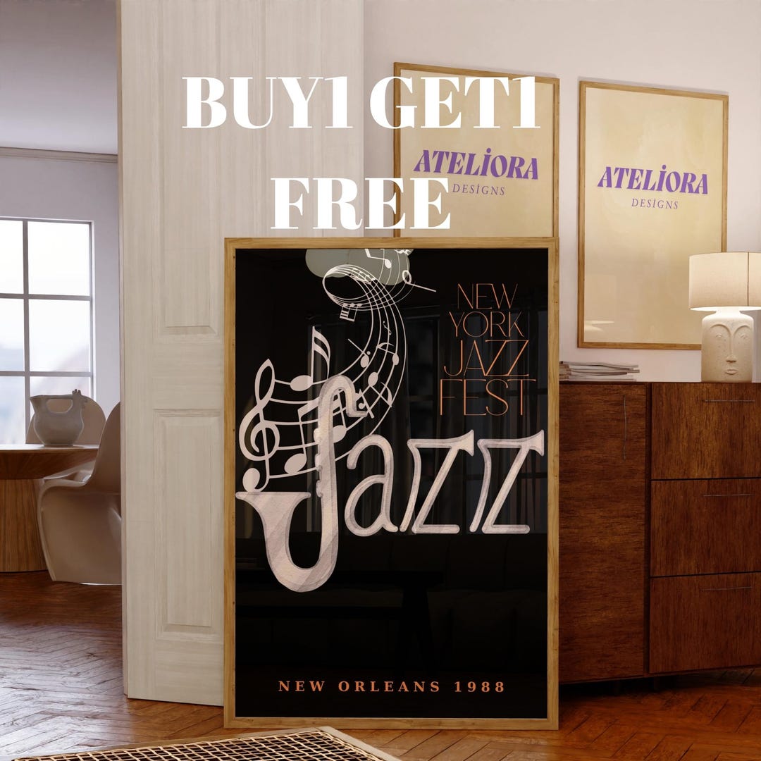 Vintage Jazz Festival Poster: Retro Music Print (digital Download) - Etsy