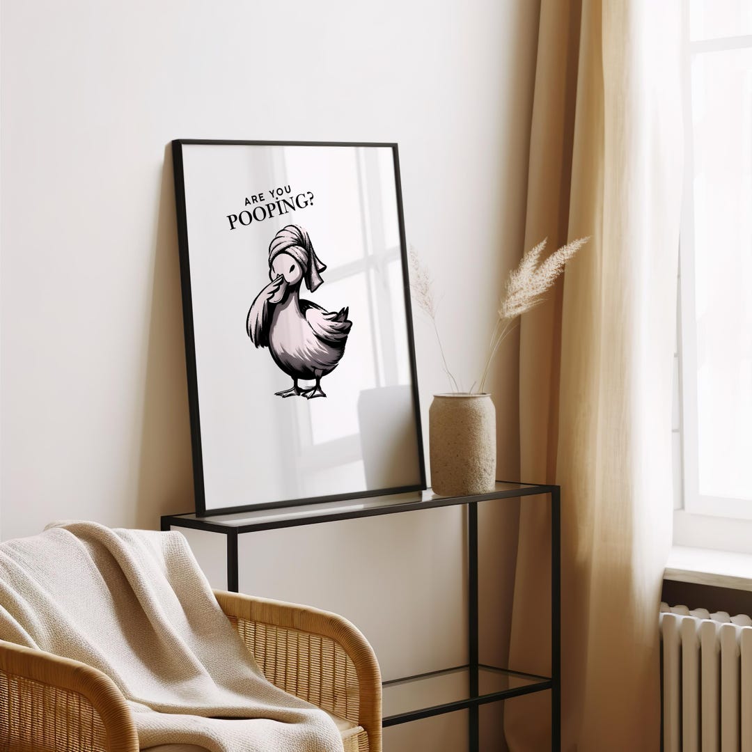 Funny Duck Bathroom Sign "are You Pooping?" Minimalist Bathroom Art ...