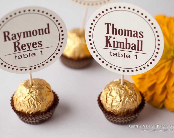 Agnes / Ferrero Rocher Escort Cards / Guests' Place Cards / Party ...
