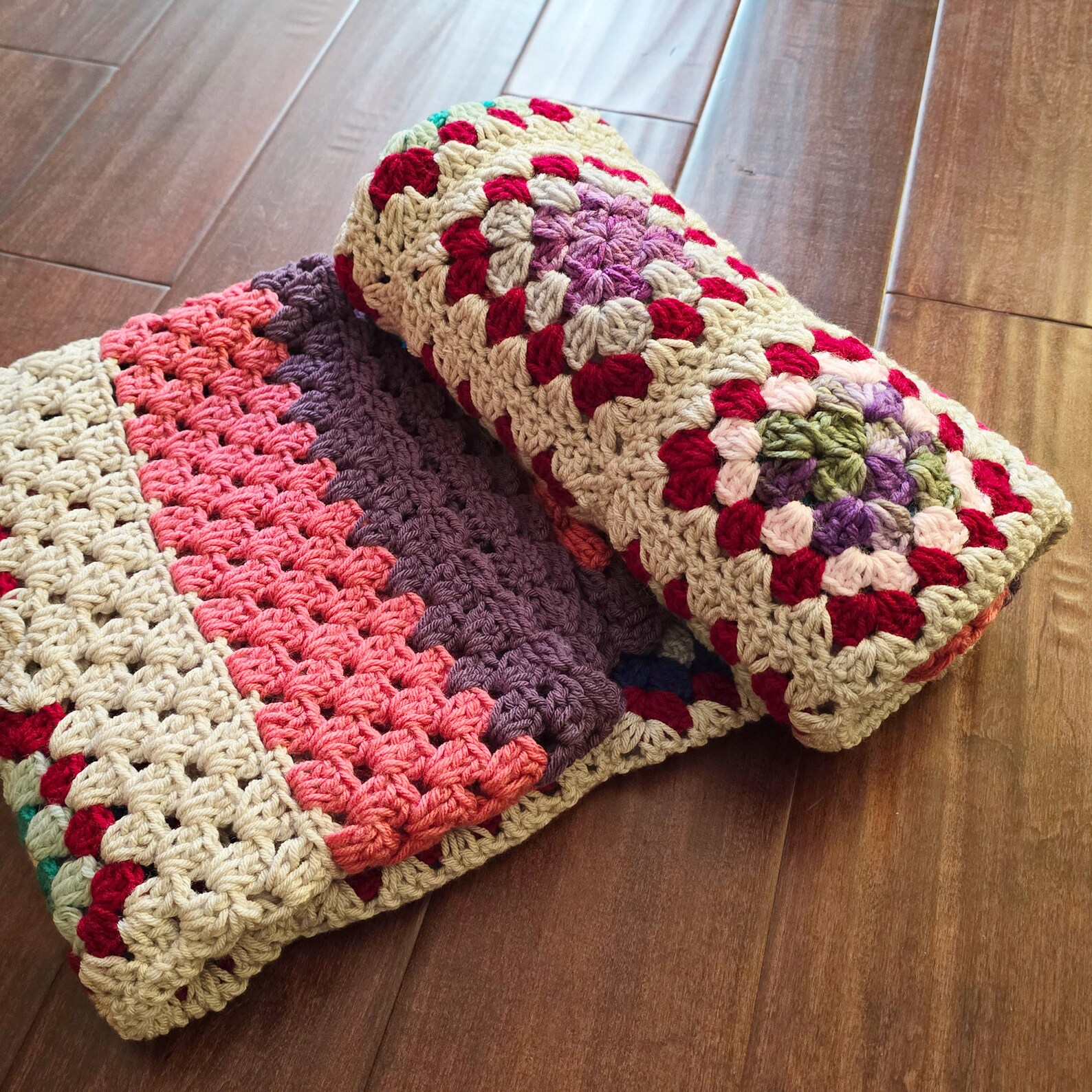 Afghan Granny Square Blanket, Afghan Granny Square Rug, Afghan Granny ...