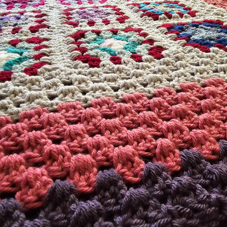 Afghan Granny Square Blanket, Afghan Granny Square Rug, Afghan Granny ...