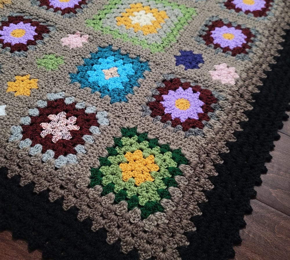 Afghan Granny Square Blanket, Afghan Granny Square Rug, Afghan Granny ...