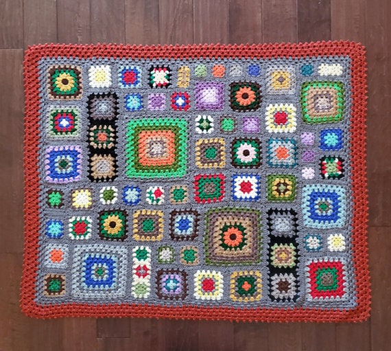 Afghan Granny Square Blanket, Afghan Granny Square Rug, Afghan Granny ...